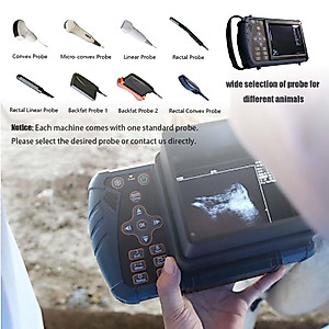 Dawei Vet Ultrasound Machine Portable Veterinary Handheld Scanner B-Ultra Sound Lightweight Ultrasound Pregnancy Tester with Waterproof Probe for Pig,Sheep,Dog use (Convex Probe & Retcal Linear Probe)