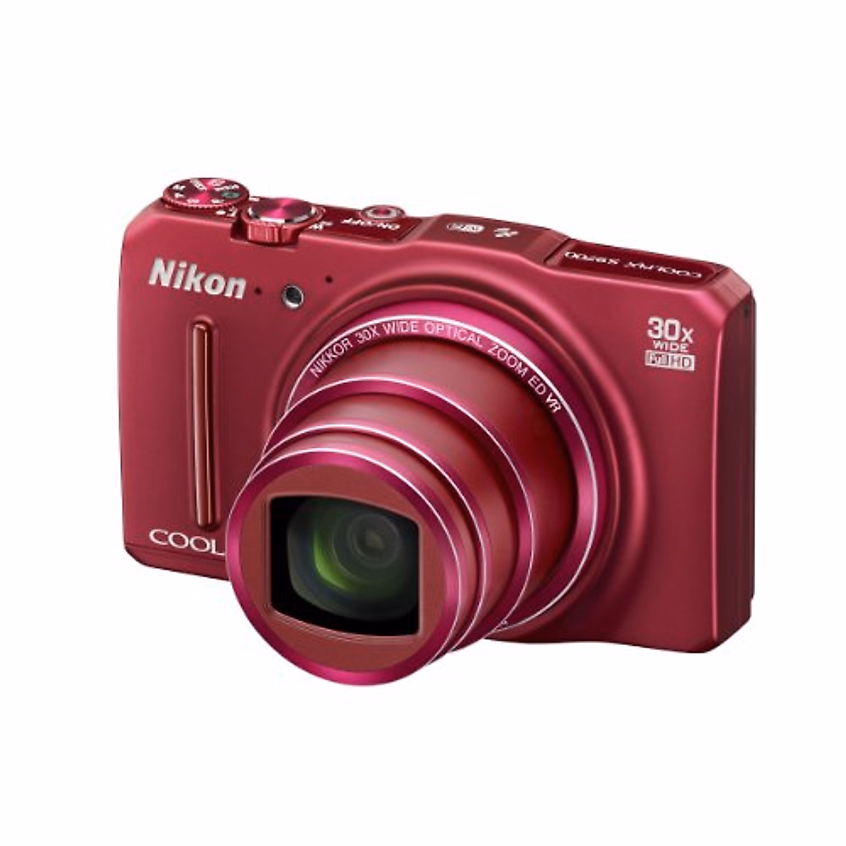 Nikon COOLPIX S9700 Compact Digital Camera - Red (16.0 MP, 30x Zoom) 3.0 inch