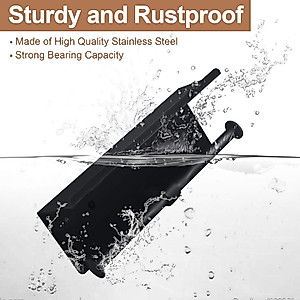 Bjiotun Toilet Paper Holder with Shelf Wall Mounted Toilet Paper Storage, Double Roll Tissue Holder Dispenser Bathroom Toilet Paper Holder (Matte Black)