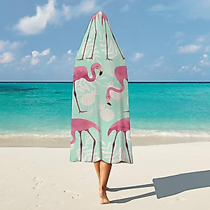 TaoYTao 50"x60" Women Flamingo Summer Pattern Blanket Hoodie, Foldable Wearable Funny Hooded Blanket Robe Cloak, Christmas Birthday Gifts Anniversary For Wife Girlfriend Women