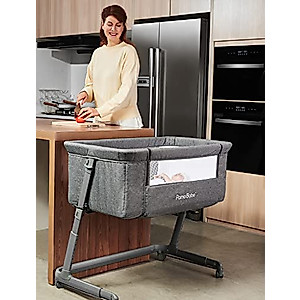 Pamo Babe Baby Bedside Bassinet Crib - Adjustable Portable Bedside Sleeper for Infant | Newborn Baby Boy & Girl