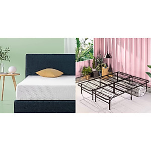 ZINUS 8 Inch Cooling Essential Foam Mattress and SmartBase Metal Mattress Foundation Set / Bed and Mattress Set / No Box Spring Needed / Mattress in a Box, Queen