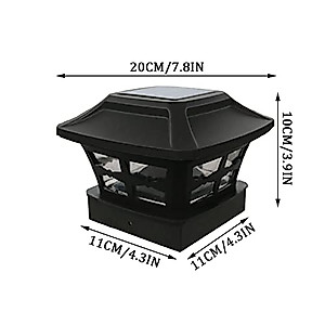 JSBDPHW Creative Personality LED Column Light Outdoor Solar Pillar Lamp Waterproof IP45 Courtyard Fence Post Light Villa Garden Lawn Decoration Landscape Light