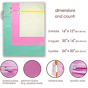 Laundry Bag Pack of 7- Mesh Laundry Bags – Durable Mesh Bag - Laundry Bags Mesh Wash Bags - Lingerie Bags for Washing Delicates - Travel Organizer