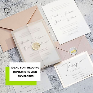 Vellum Paper 8.5 x 11 Translucent Printable - Pack of 50 - Tracing Paper for Drawing 100 GSM Printable Vellum Paper for Invitations - Transparent Paper for Envelopes, Sketching, Wedding Cards