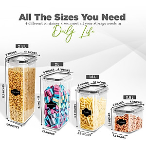 KICHLY Airtight Food Storage Containers With Lids (24 Pack) - Pantry Organizers and Storage - Pantry Storage Or Kitchen Storage Containers - Ideal for Pasta or Cereal Containers