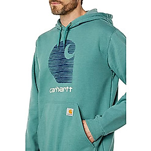 Carhartt Men's Rain Defender Loose Fit Midweight C Logo Graphic Sweatshirt, Slate Green Heather, Large