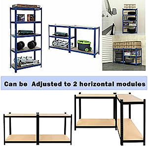 VickyHome Heavy Duty 4 Tier Storage Metal Shelf Unit, Adjustable Utility Rack Shelves with MDF Boards, Organization Multipurpose Shelf for Shed, Workshop, Warehouse, 875KG Capacity