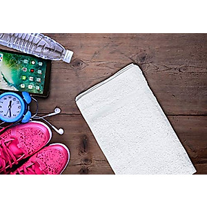 Terry Towels Salon White 12 Pack Towels Set Pk 12 Cotton Saloon Soft Gym Towel-(White)-16 x 27-Ringspun Cotton Softness and Absorbency, Easy Care