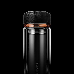LEIDFOR Double glass cup men heat insulation high-grade cups anti-drop water cups personal special tea cups (Gold)