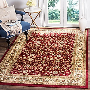 SAFAVIEH Lyndhurst Collection 4' Round Light Blue/Ivory LNH312B Traditional Oriental Non-Shedding Dining Room Entryway Foyer Living Room Bedroom Area Rug