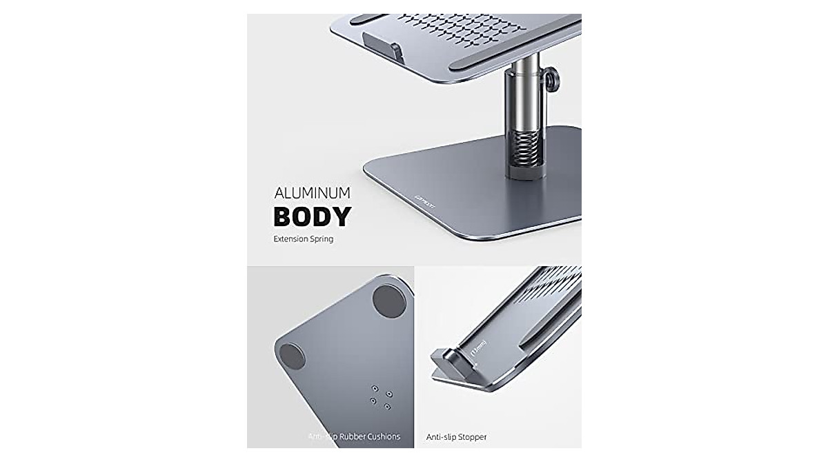 Lamicall Ergonomic Laptop Stand - Swivel, Adj. Height & Angle