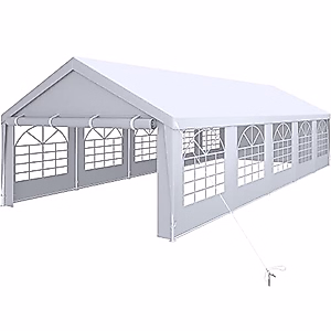 YITAHOME 16' x 32' Heavy Duty Party Tent Outdoor Gazebo Wedding Event Shelters Upgraded Galvanized Canopy with Large White Roof, Removable Sidewalls (MAYIH0000098MA)