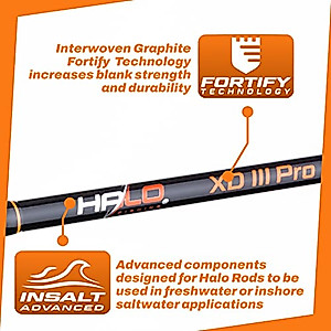 Halo Fishing XDII Pro Series Fishing Rod, Casting Rod, 7' (Medium Heavy)