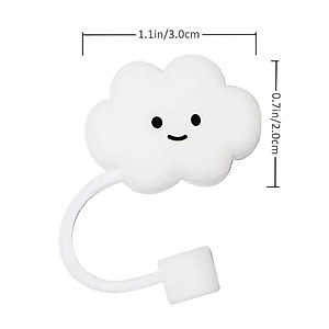 Straw Covers Cap,Cloud Shape Straw Covers Cap,Cute Silicone Cloud Straw Covers,Straw Covers Cap for Reusable,Straw Protectors (Blue)