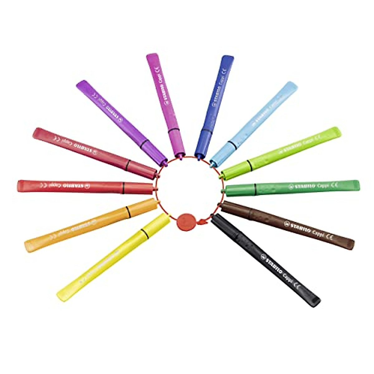 STABILO Cappi Felt-Tip Pen - Wallet of 12 Assorted Colours