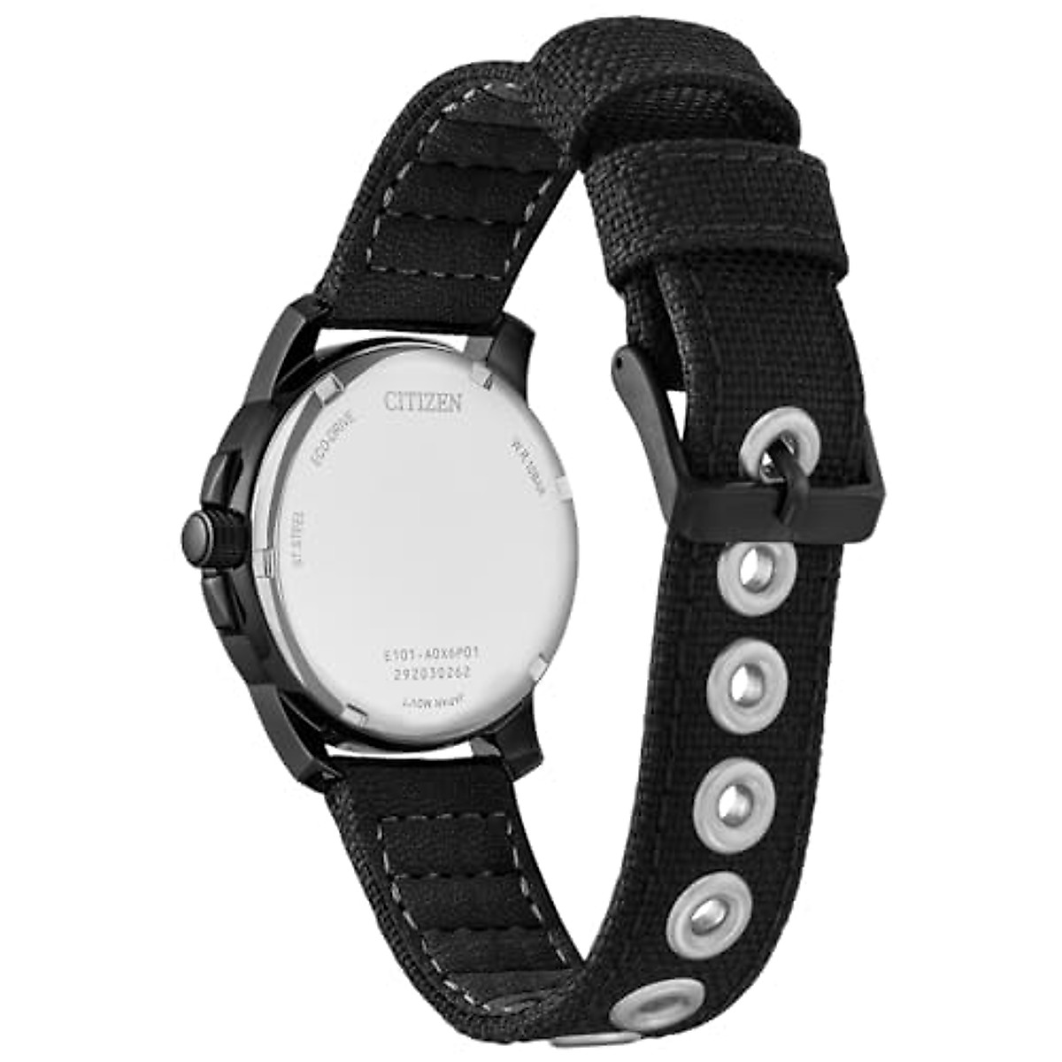 Citizen Men's Eco-Drive Weekender Garrison Field Watch in Black IP Stainless Steel with Black Nylon strap, Black Dial (Model: BM8186-15E)