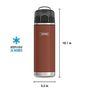 ICON SERIES BY THERMOS Stainless Steel Water Bottle with Spout 24 Ounce, Saddle