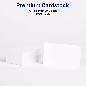 Avery Clean Edge Printable Business Cards with Sure Feed Technology, 2" x 3.5", White, 200 Blank Cards for Laser Printers (5871)