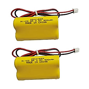 GSUIVEER 3.6V 900mAh Ni-Cd Exit Sign Emergency Light Battery Pack Compatible Unitech 6200RP Lowes OSA230 Lowes 253799 Unitech LEDR-1 (2 Pack)
