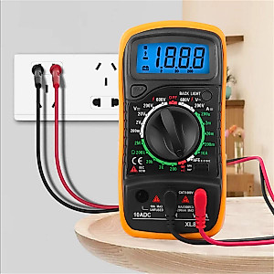 XL830L Pocket Digital Multimeter 2000 Counts Voltage Tester Home Measuring Tools Multi-Tester Test AC/DC Current, Resistance, Continuity, Frequency Backlight LCD Display with Battery