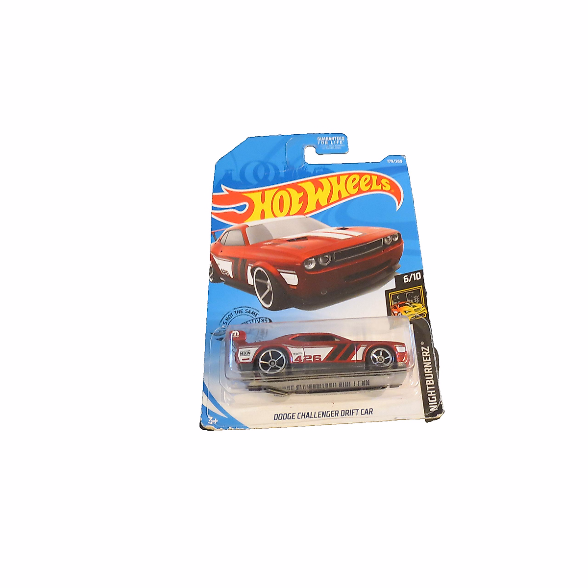 Hot Wheels 2019 Nightburnerz Dodge Challenger Drift Car, 179/250 Dark Red