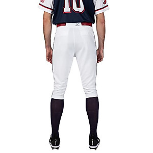 Mizuno Mens Premier Short Piped Pant, White/Navy, Medium US