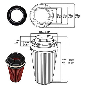 SUPERFASTRACING 4" Cold Air Intake System + Heat Shield Replacement for 1999-2006 GMC/Chevy V8 4.8L/5.3L/6.0L Silverado 1500/2500/3500 (Black&Red)