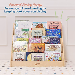 ECR4Kids Single-Sided Book Display, Classroom Bookshelf, Natural