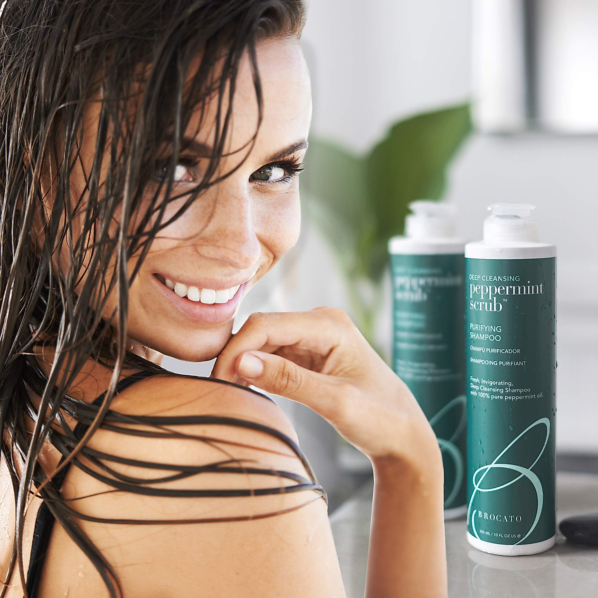 Brocato Peppermint Scrub Shampoo and Conditioner Liter Duo, 32oz Each | Fresh, Invigorating, Cleaning & Moisturizing | Pure Peppermint Oil For All Hair Styles