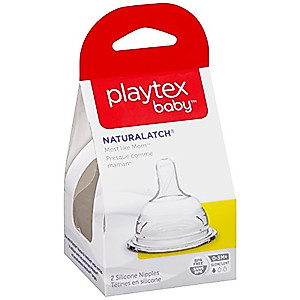 Playtex NaturaLatchNipple, Slow Flow, 2-Count