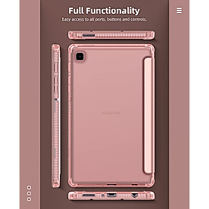 MoKo Case Fits Samsung Galaxy Tab A7 Lite 8.7" 2021 (SM-T225/T220/T227), Slim Lightweight Smart Case Trifold Stand Case with Soft TPU Translucent Frosted Back Shell for Galaxy Tab A7 Lite, Rose Gold