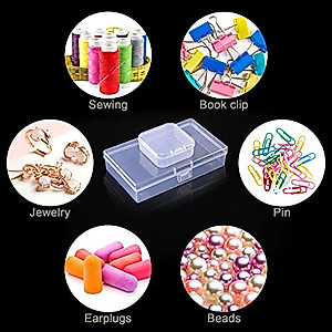 24 Pcs Mixed Sizes Clear Plastic Storage Containers, Small Rectangular Storage Organizer with Lid,Beads Storage Box for Storage Beads, Crafts, Jewelry, Clay, Crayons, Pins,Sewing, Cards (2 Sizes)