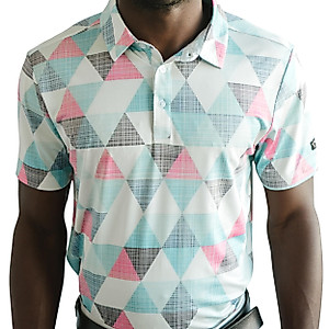 YATTA GOLF Athletic Performance Golf Shirt for Men - (Large) - Dry-fit Comfort, Moisture Wicking, 4-Way Stretch, Short Sleeve Casual Polo Shirt