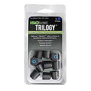 ISOtunes Trilogy™ Foam Replacement Eartips for ISOtunes PRO, Xtra, Wired (5 Pair Pack) (Large, Blue)