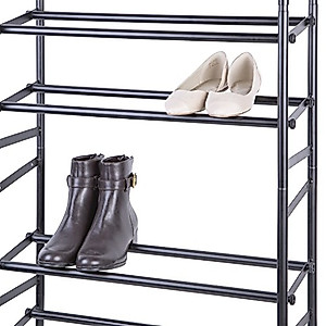 Richards Telescoping Stackable/Expandable Free Standing Shoe Rack, 2-Tier Holds Up To 10-Pair, Matte Black