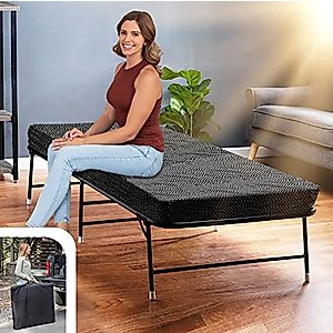 LiteBed™ Folding Bed with Memory Foam Mattress - Portable Fold Up Bed with Storage Bag - Luxurious Foldable Bed with Frame - Foldaway Guest Bed - Hideaway Cot for Adults & kids - NO-RISK 100-DAY TRIAL