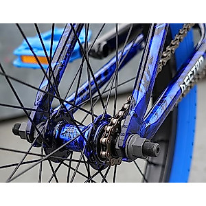 Elite BMX 18", 20" & 26" Model Freestyle Bike - 3 Piece Crank (20", Blue Demon)