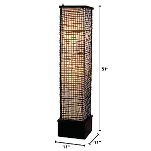 Kenroy Home 32250BRZ Trellis Outdoor Floor Lamp with Black Finish, Casual Style, 51" Height, 11" Width, 11" Depth