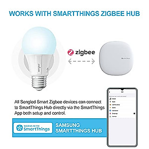 Sengled Zigbee Smart Light Bulbs, Smart Hub Required, Works with SmartThings and Echo with built-in Hub, Voice Control with Alexa and Google Home, Daylight 60W Equivalent A19 Alexa Light Bulb, 4 Pack