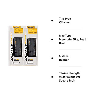 Continental Ultra Sport III 700x23 Black/Black Folding PureGrip - Pair (2 Tires)