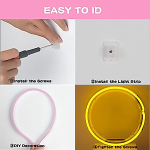 Meijiajia LED Neon Strip Lights, Pink 12V/16.4ft, Flexible Diffuser, Cuttable & Bendable Waterproof Silicon, for Sign Custom, Decor & Mood Lighting. [Power Adapter not Included]