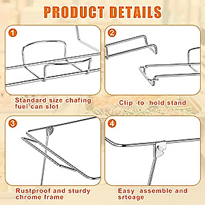 32 Pieces Buffet Wire Rack Folding Chafing Stand Collapsible Buffet Rack with Plastic Tongs, Forks and Spoons for Catering Pan Food Dish Serving Tray Home Party Supply (Silver)