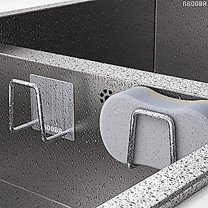 NADOBA Sink Sponge Holder for Kitchen - Stainless Steel Sponge Holder Kitchen Sponge Holder for Sink - Dish Sponge Holder for Sink Soap Sponge Holder - Sponge Caddy for Kitchen Sink Sponge Holder