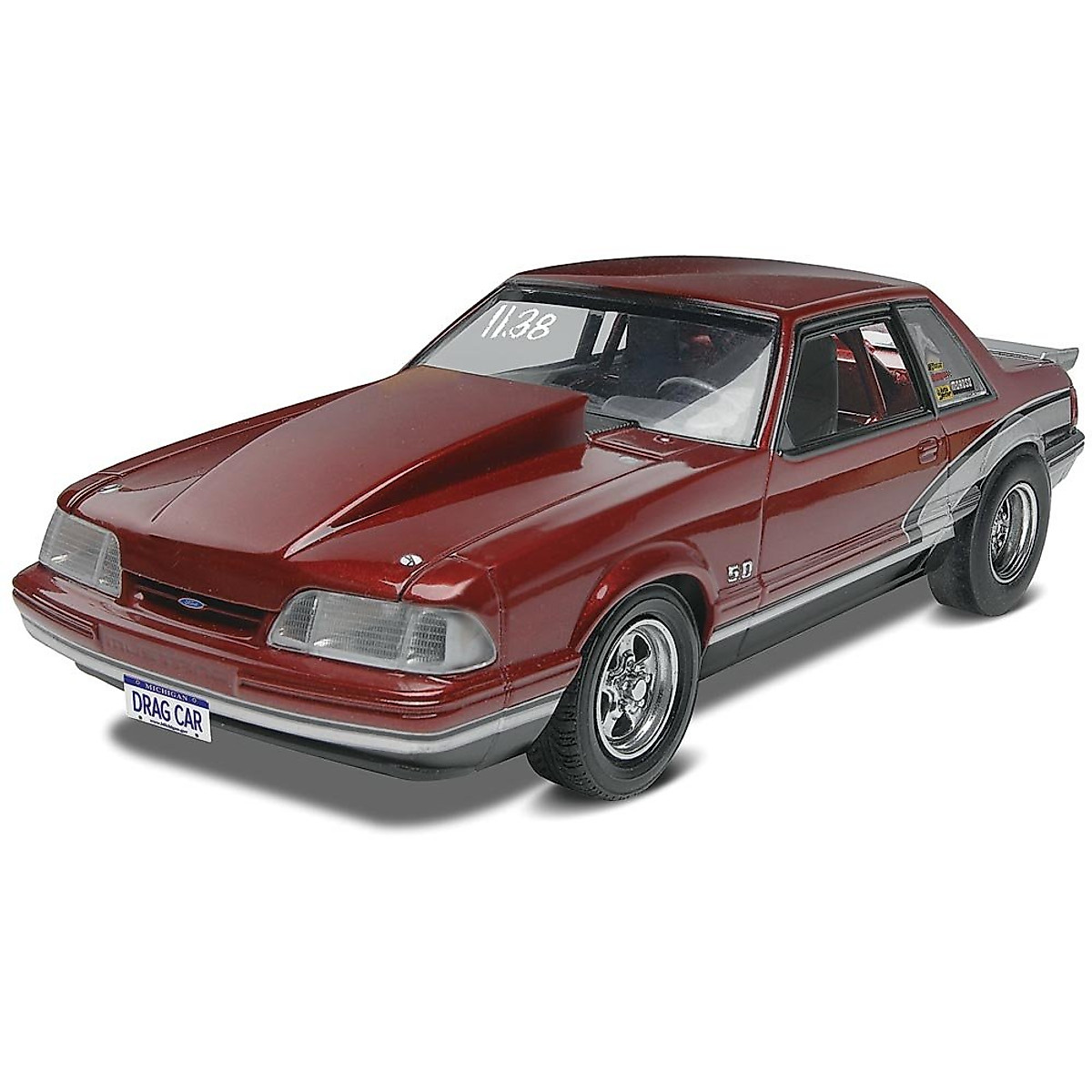 Revell 85-4195 '90 Ford Mustang LX 5.0 Drage Racer Model Car Kit 1:25 Scale 139-Piece Skill Level 5Plastic Model Building Kit, Red