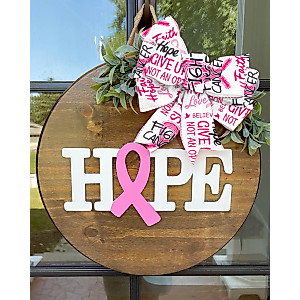 Estivaux Breast Cancer Awareness Ribbons for Crafting, Breast Cancer Awareness Wired Edge Ribbon Pink Burlap Ribbons Faith Hope Craft Ribbon for Gift Wrapping Charity Public Social Welfare Supplies