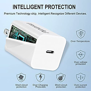USB C Wall Charger, Miady 2 Pack 2.4A/5V Wall Charger Adapter Compatible for iPhone 14/14 Pro Max/13/13Pro/12/12 Pro, iPad AirPods Pro and More (White+Black)