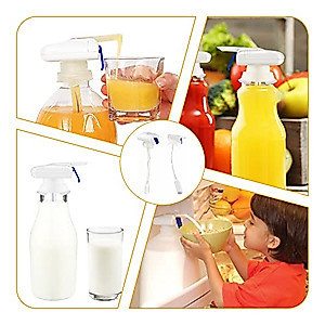 Automatic Drink Dispenser for Fridge Gallon, 2 Pack Beverage Dispenser for Hands-Free Milk, Juice, Drink, Electric Tap, Easy to Use for Kids, Family, Party, Outdoor, Indoor