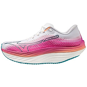 Mizuno Women's Wave Rebellion Pro Running Shoe, White/Silver, 7.5