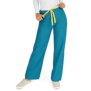 Medline AngelStat Unisex Reversible Scrub Pants with Drawstring Waist, Peacock, 4X-Large, Medline Color Code - High-Quality Medical Uniforms